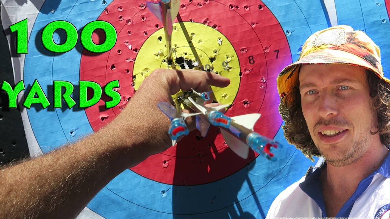 100 yards compound bow archery competition - YouTube