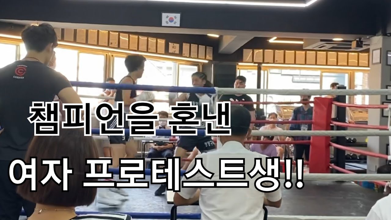챔피언을 혼낸 여자 프로테스트생 여자복싱 여자프로테스트 챔피언 여자권투 여자챔피언 Youtube