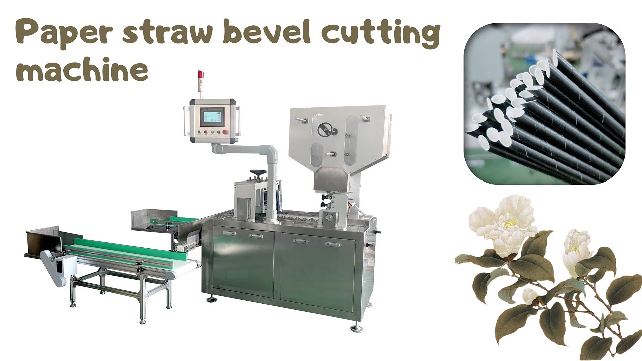 paper straw bevel Cutting Machine cutting 45 degree - YouTube