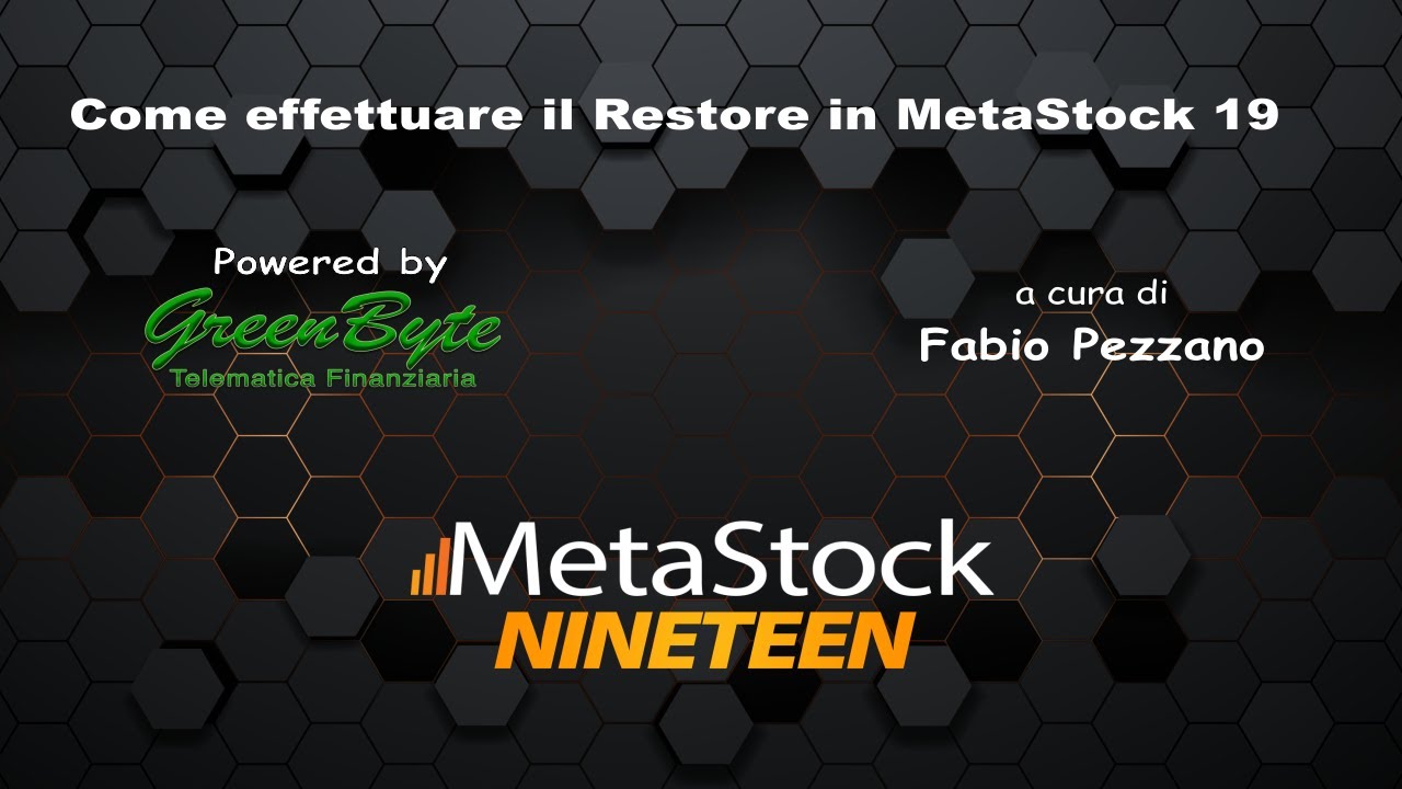 Come ripristinare (Restore) i propri studi in MetaStock 19 - YouTube