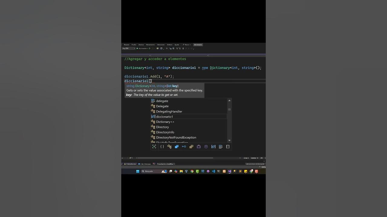 Agregar un elemento y acceder al mismo de una lista #csharp #microsoft ...