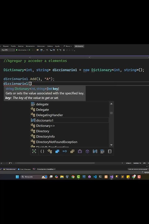 Agregar un elemento y acceder al mismo de una lista #csharp #microsoft #net - YouTube