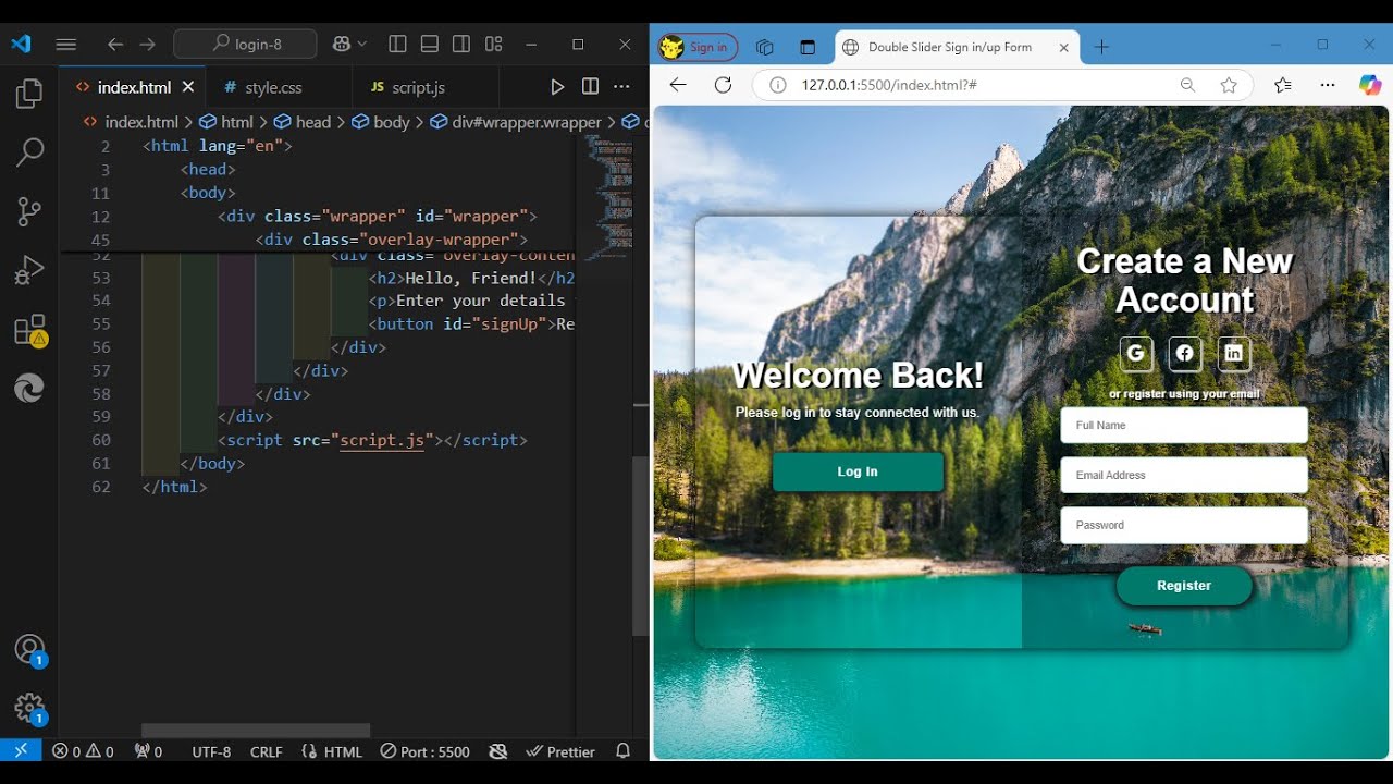 Animated Login Form | Creative CSS & HTML javaScript Design No talking ...