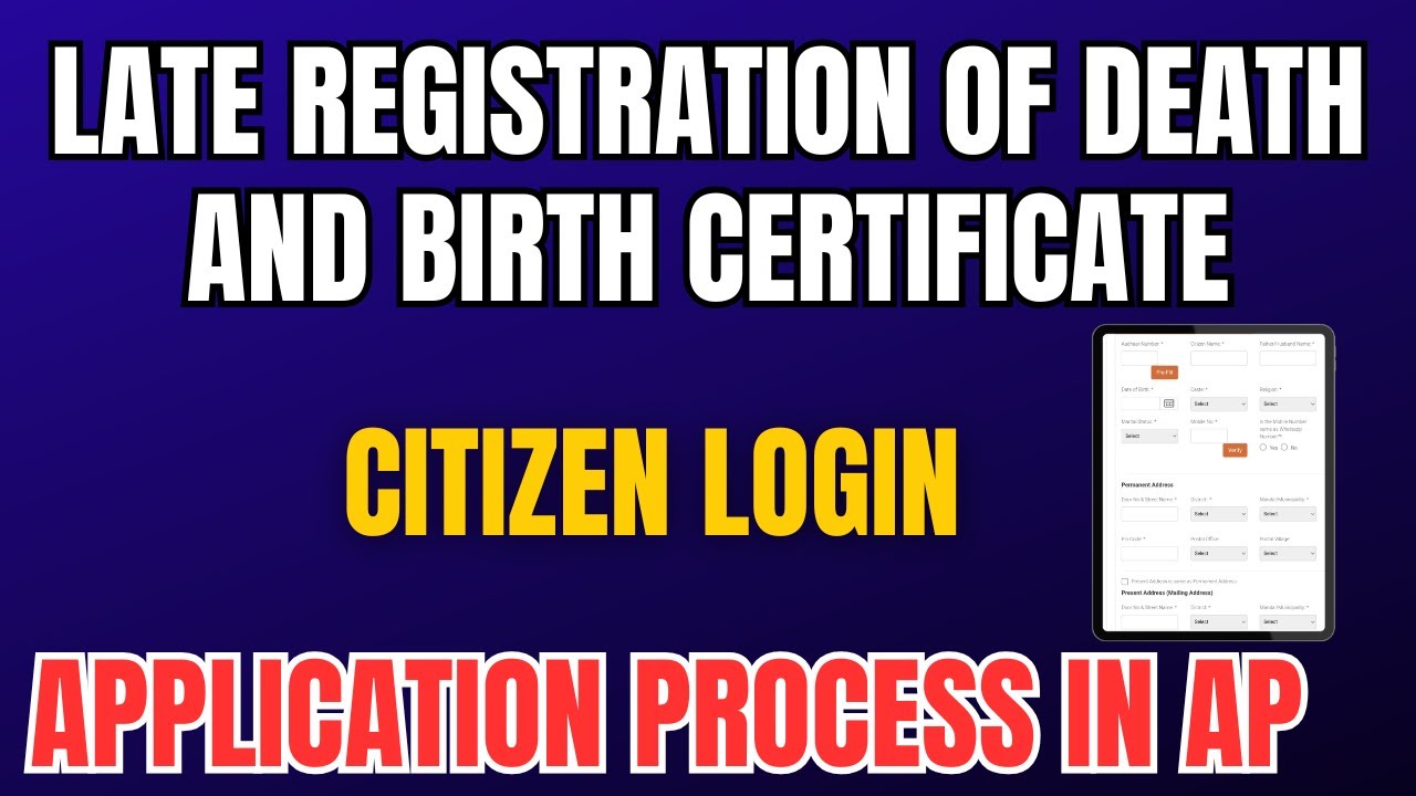 Late Registration of Death and Birth Certificate Application Form in ...