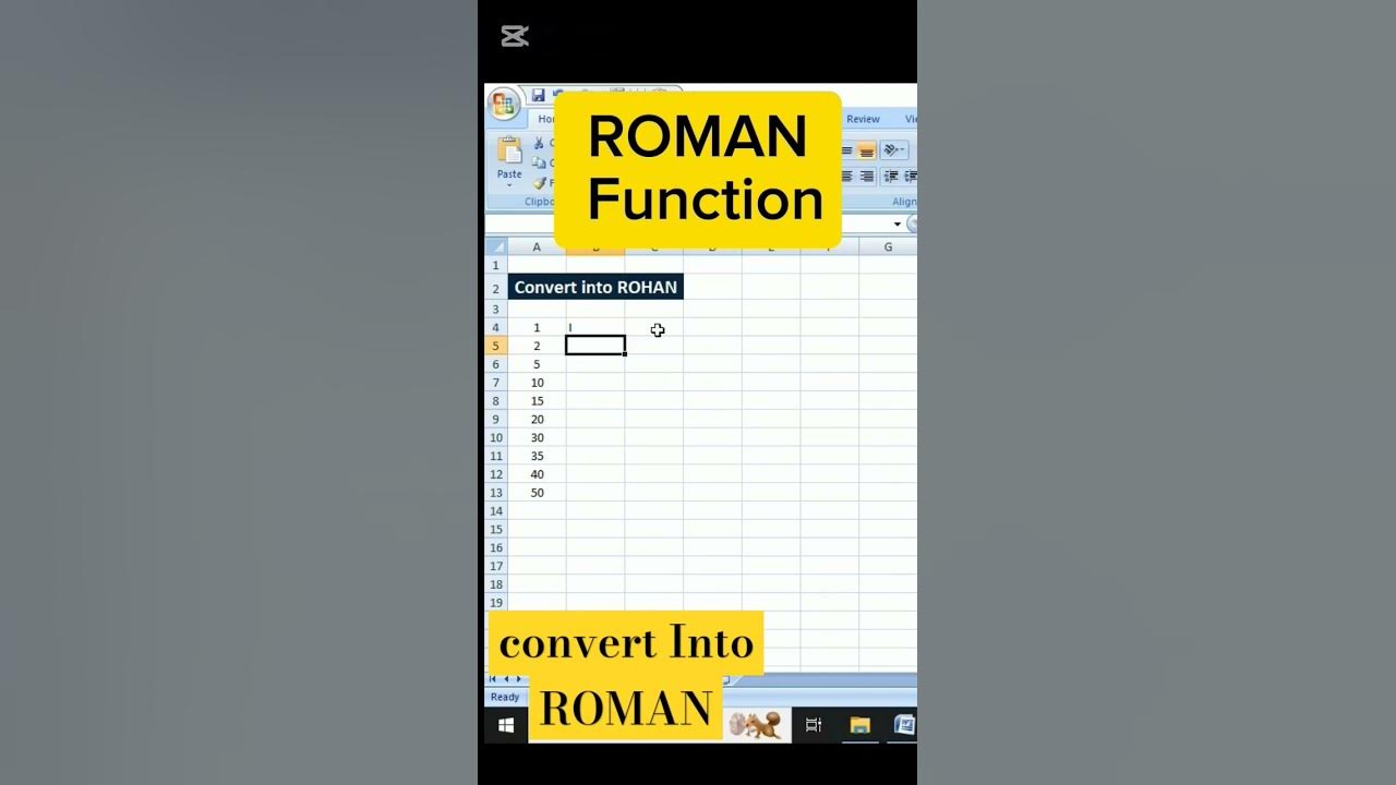 ROMAN Function In Excel #excelformula #exceltips #newexcel #exceltips #exceltech #exceltutorial ...