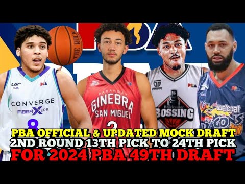 PBA OFFICIAL & UPDATED PBA MOCK DRAFT 2ND ROUND13TH PICK TO 24TH PICK THIS 2024 PBA 49TH DRAFT ...