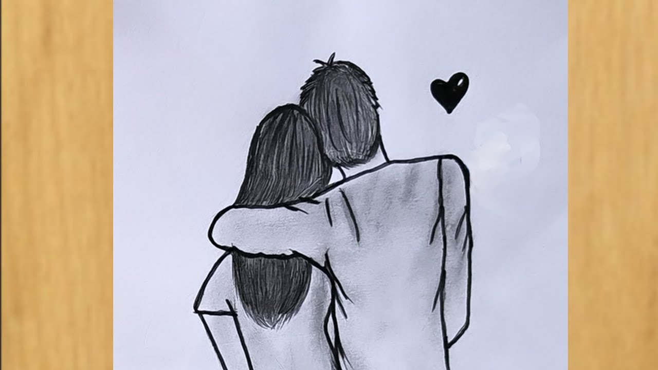 Couple drawing easy || Romantic couple drawing step by step ️ - YouTube