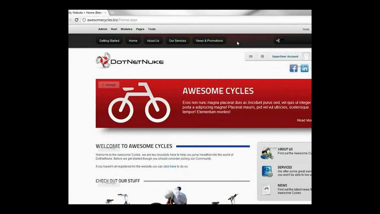DotNetNuke 6.2 Getting Started - YouTube
