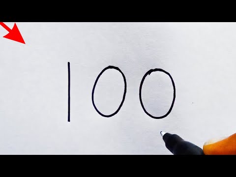 How To Draw Beautiful Parrot From Number 100 || Parrot Drawing Easy ...