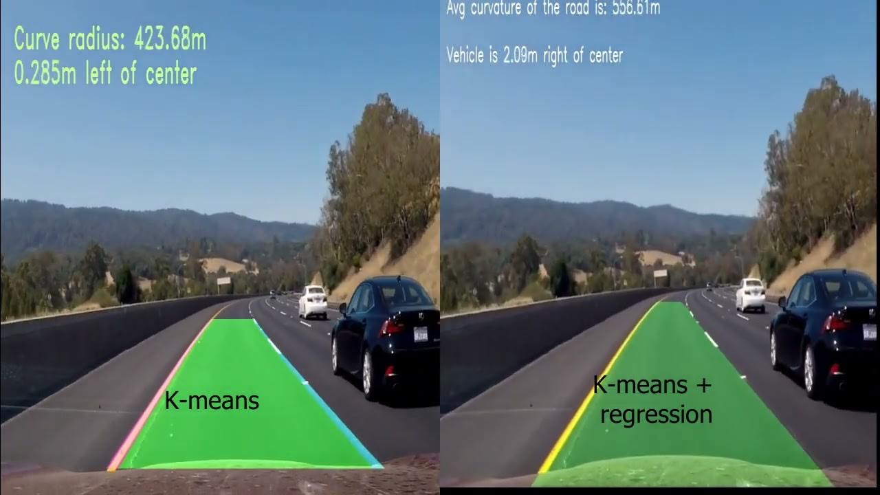 mmi702-lane detection K-means vs Regression - YouTube