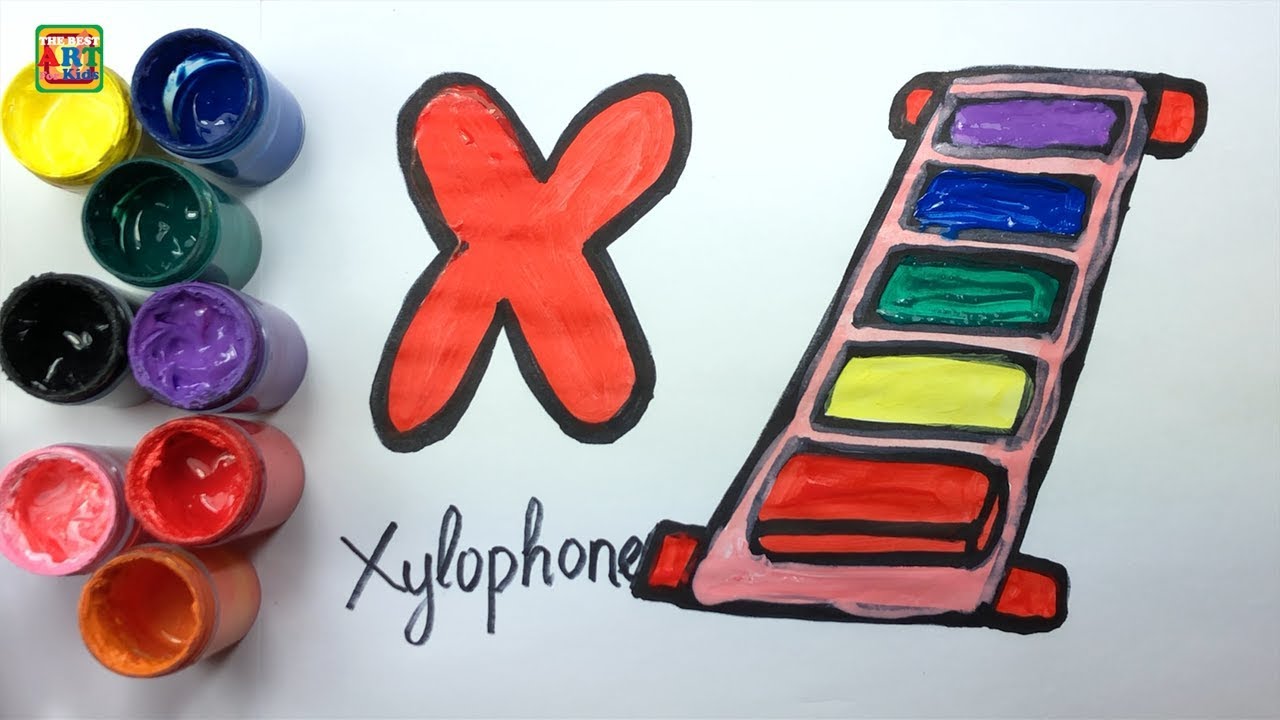 How to draw and paint Alphabet X for Xray and Xylophone | The Best Art ...