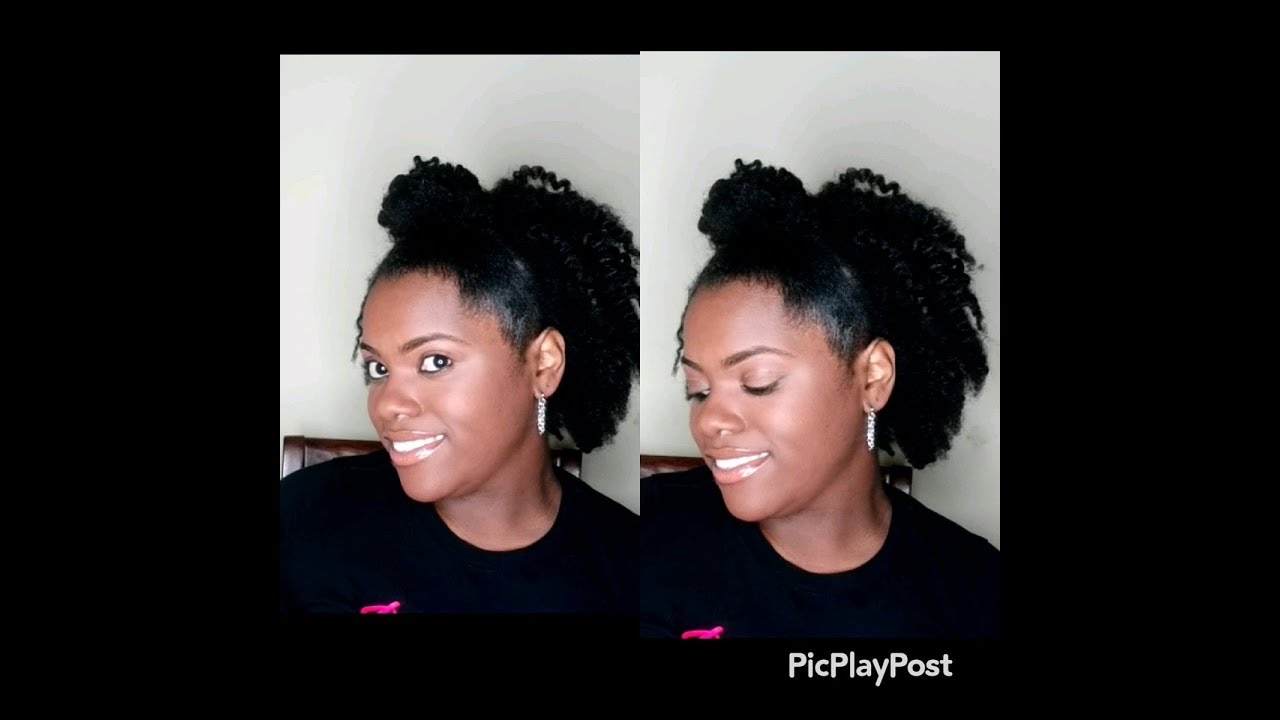 TUTORIAL :EASY TOPKNOT BUN ON 4B/4C NATURAL HAIR - YouTube