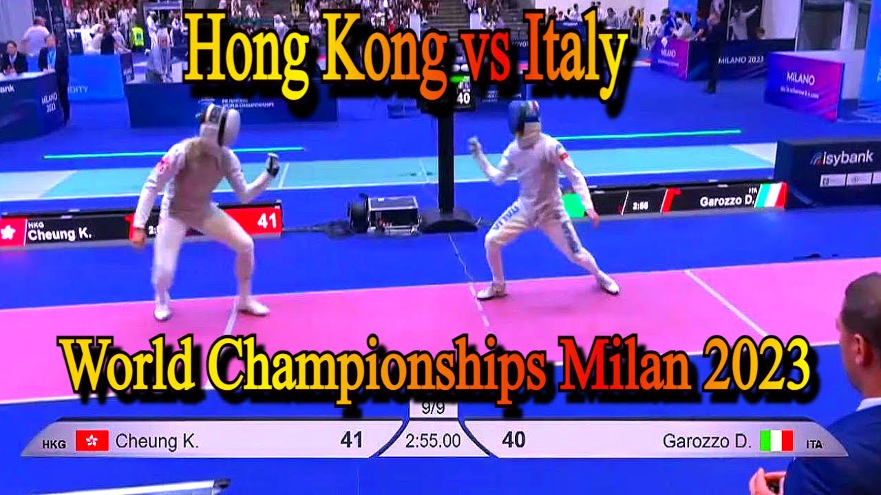 Intense Foil Team Rivalry: Hong Kong vs Italy - Milan 2023 Fencing ...