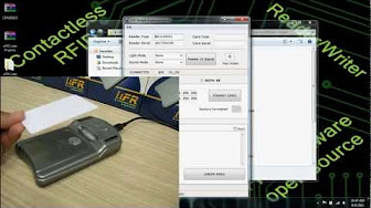 RFID Mifare cards reader writer - software - YouTube