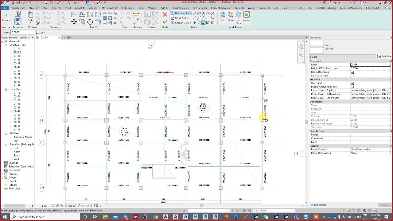 13-Modeling Slab, Modify Core Wall, and Opening Core Wall - YouTube