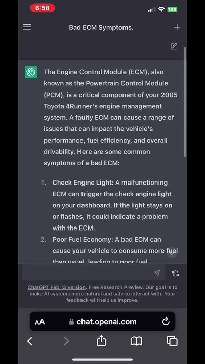 Symptoms of bad ecm on 2005 toyota 4 runner - YouTube