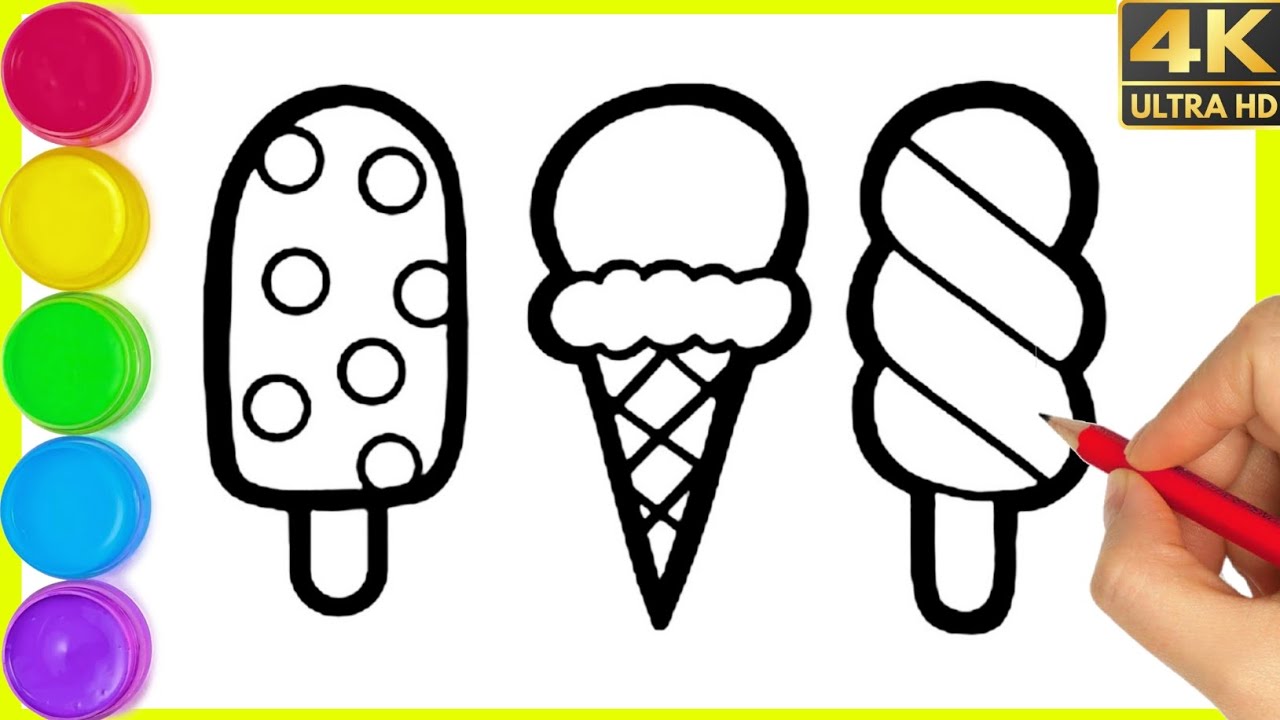 Ice cream Drawing Easy step by-step || How to draw ice cream Drawing ...