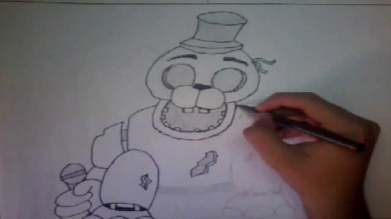 16. How to draw golden freddy - YouTube