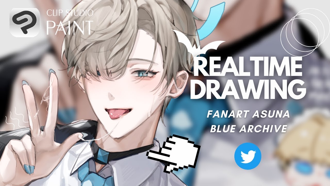 ASUNA (male version) Blue Archive Fanart | Realtime [Clip Studio paint ...