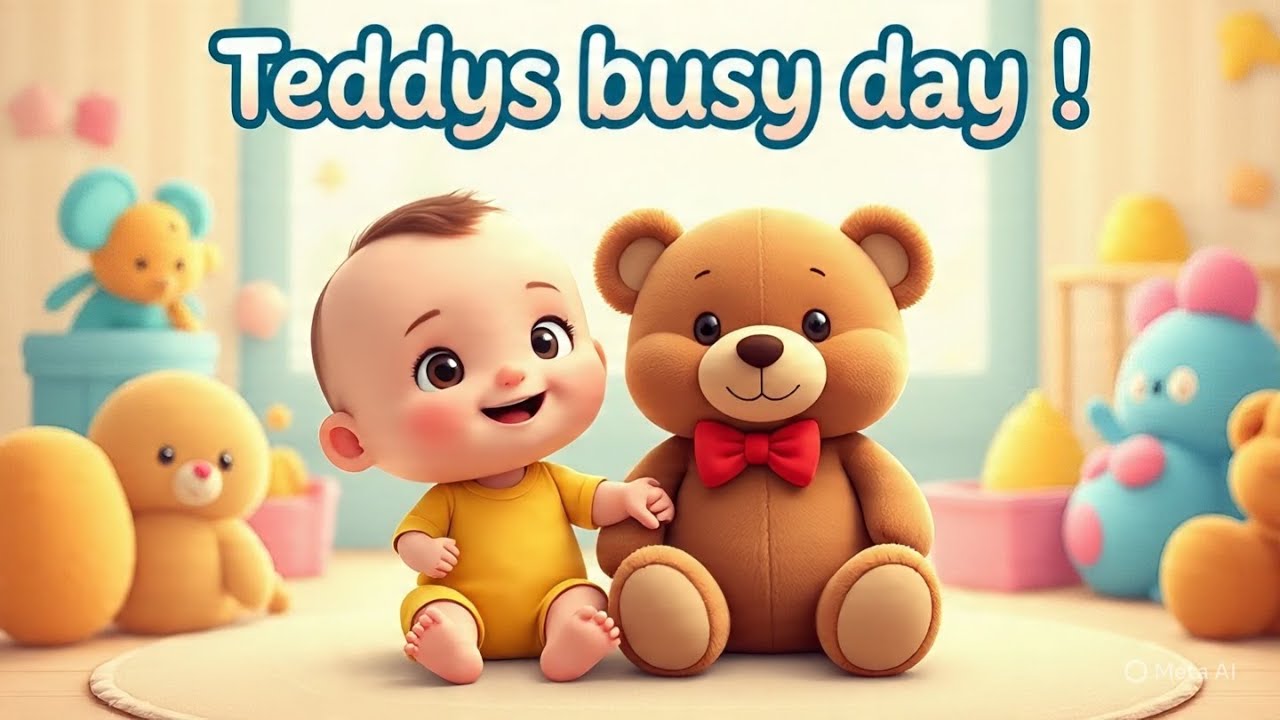 Teddy Bear's Busy Day | Fun Action Rhyme for Kids | Nursery Rhymes ...