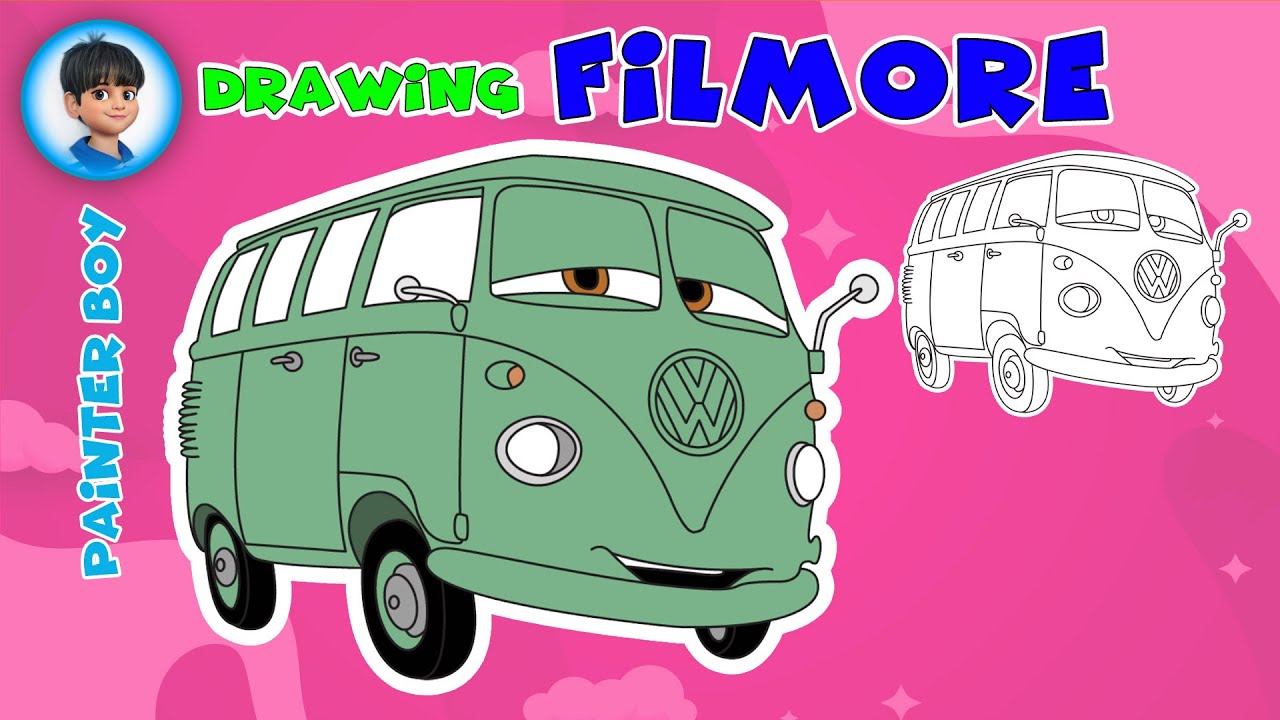 how to draw Filmore from cars | lightning mcqueen - YouTube