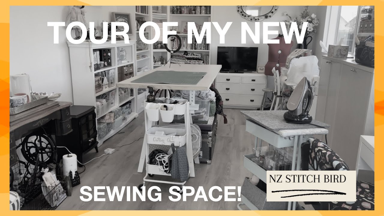 Tour of my new sewing space - YouTube