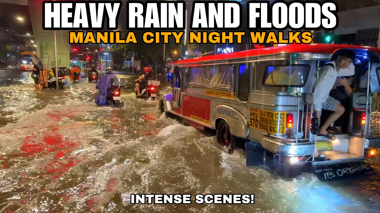 INTENSE SCENES!!FLOODING SITUATIONS CAUSED BY HEAVY RAIN in Manila City ...