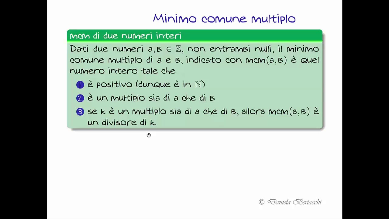 Minimo comune multiplo - YouTube