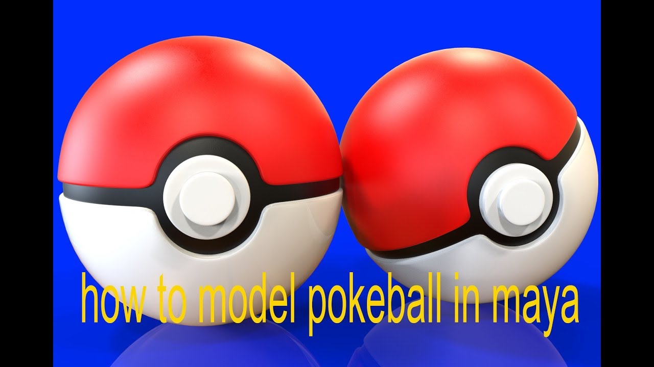 how to model pokeball in 3d maya for beginner - YouTube