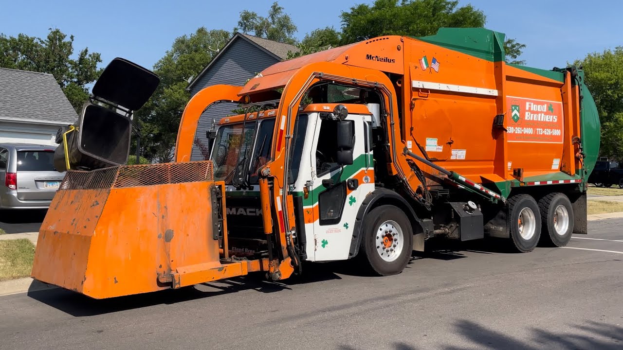 Flood Bros Mack LR McNeilus Contender Curotto Can Garbage Truck! - YouTube