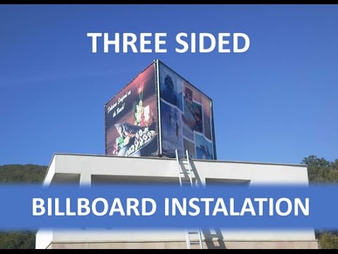 Three sided billboard installation - YouTube