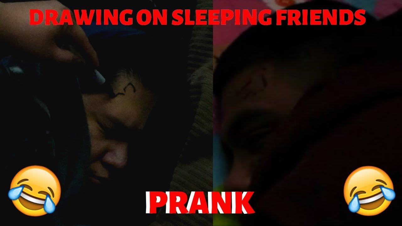 DRAWING ON SLEEPING FRIEND *PRANK* - YouTube