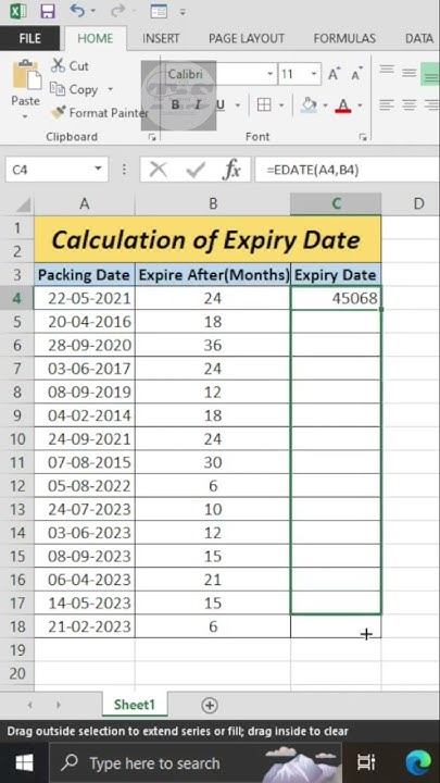 Advanced Expiry Date Calculations in Excel with EDATE Function # ...