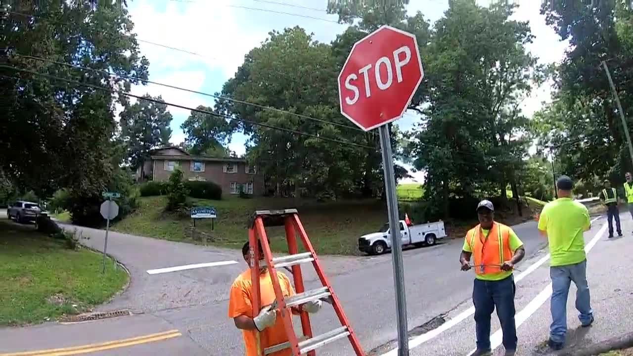 Four-way traffic stop added following traffic study results - YouTube