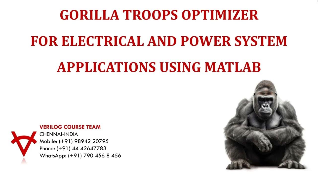 GORILLA TROOPS OPTIMIZER FOR ELECTRICAL AND POWER SYSTEM APPLICATIONS USING MATLAB - YouTube