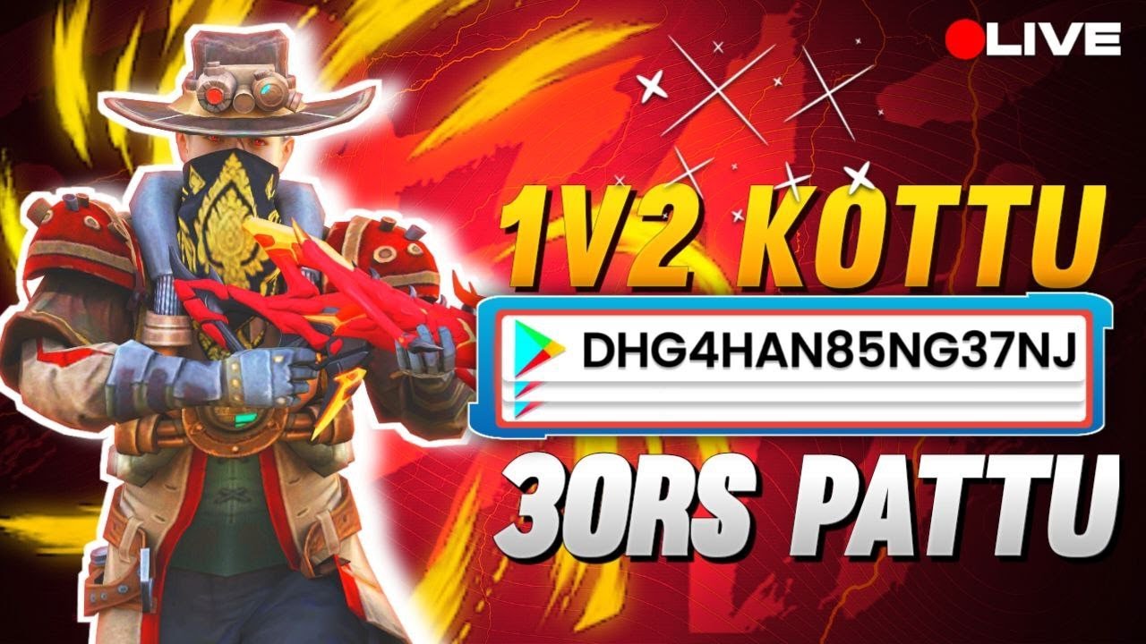 💸1V2 KOTTU 30RS PATTU FREE FIRE GIVEAWAY 💎 | FF Live Telugu Hindi| nonstop Rooms - YouTube