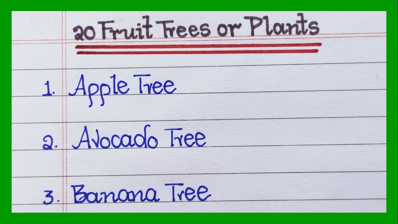 Name of Fruit Trees | Fruit Plants | 10 | 20 Fruit trees in English ...