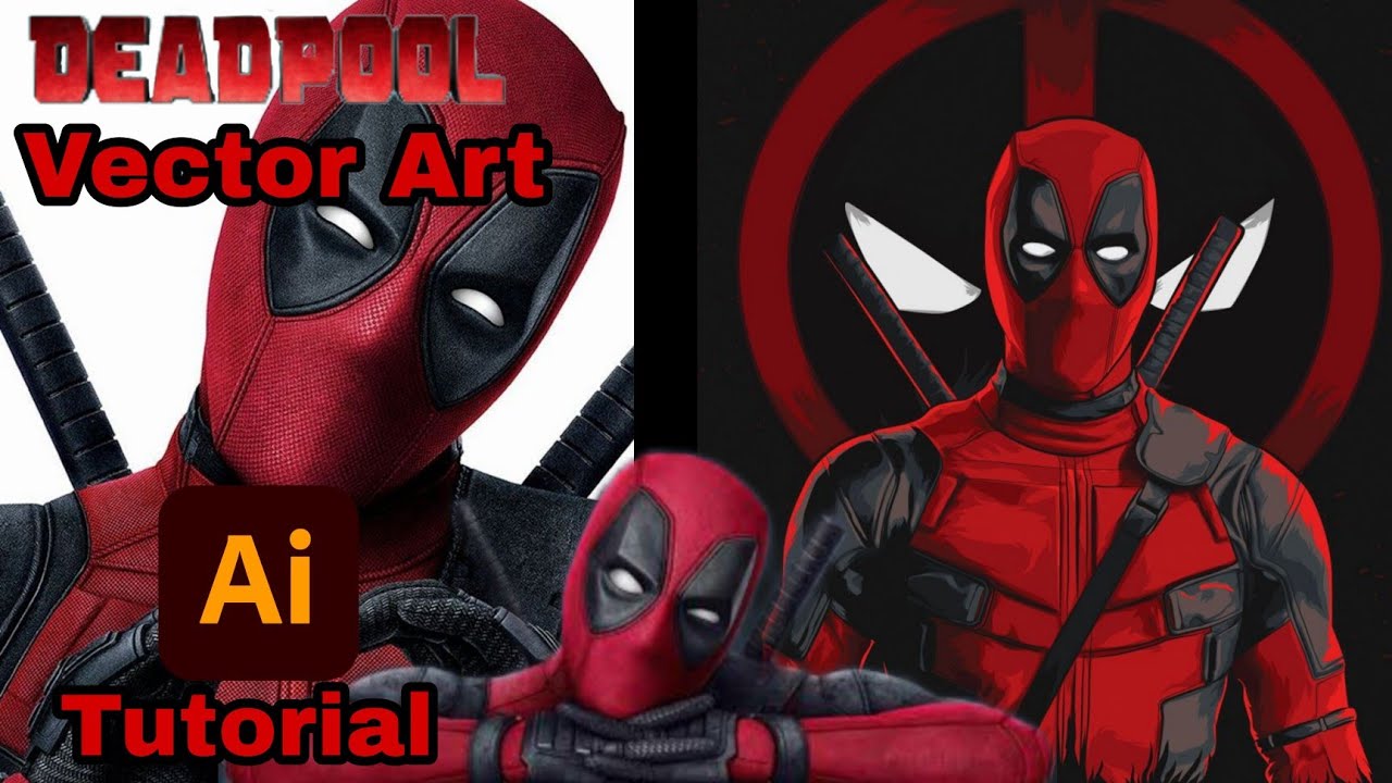 Easy Deadpool Vector Art | Deadpool Art using Adobe illustrator - YouTube