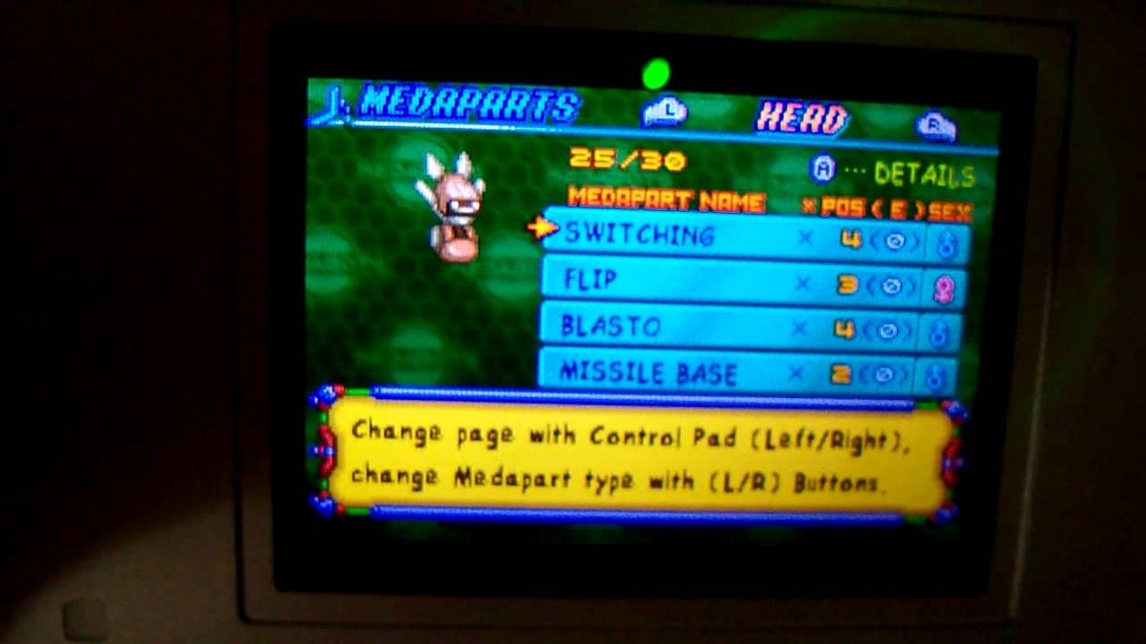 Medabots Medarot RPG all Medaparts and Medals on Cartridge - YouTube