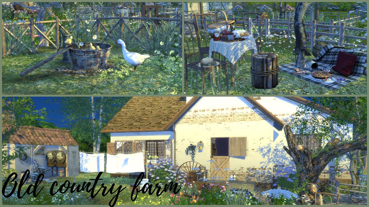 Sims 4 | OLD COUNTRY FARM 🐮🐔🥕🌻 | Tour (no cc links) - YouTube