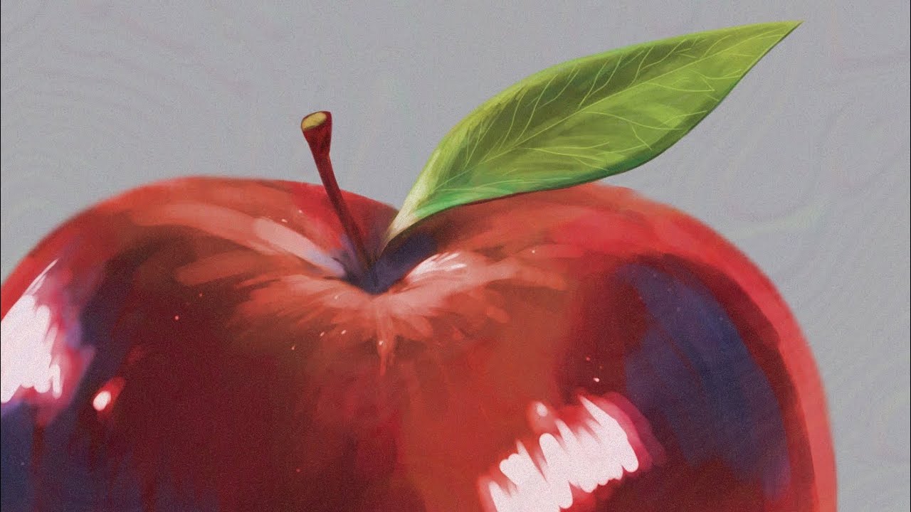 digital painting: an apple // timelapse - YouTube
