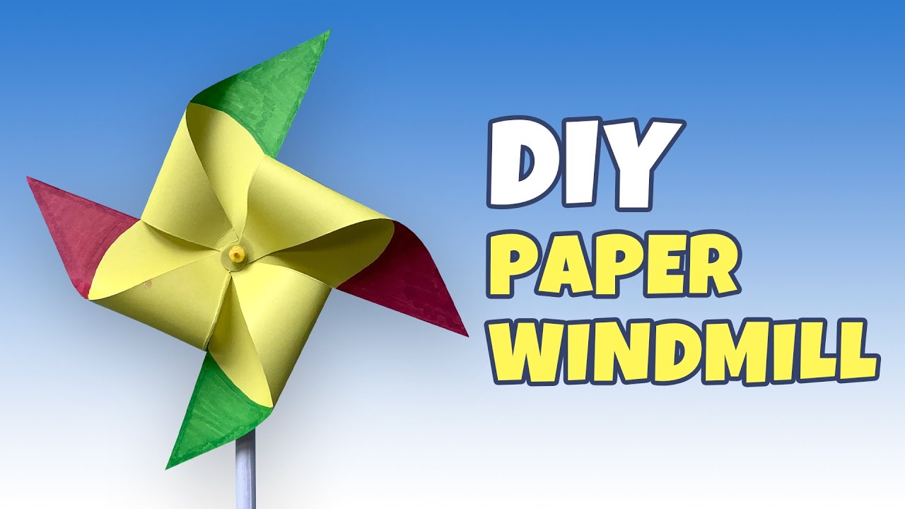 Paper Windmill | DIY Tutorial | Pinwheel crafting idea for children ...
