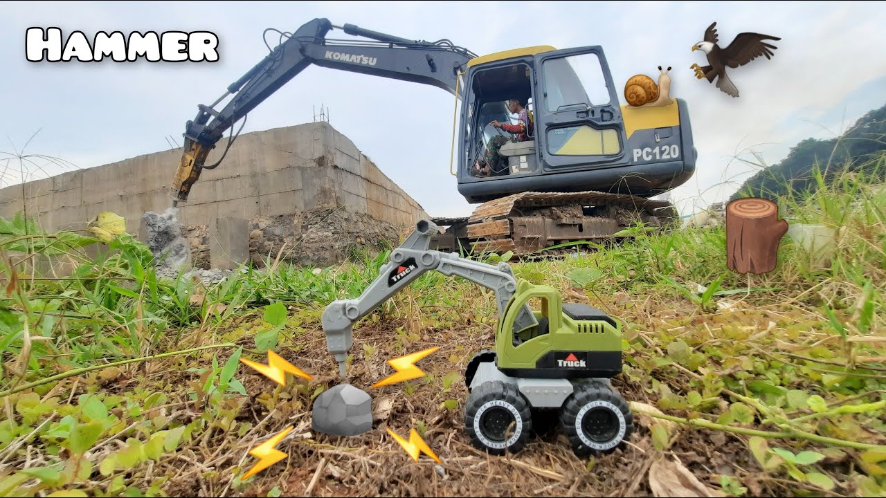 jack hammer sungguhan besar sekali,ekskavator,loader,molen,tractor ...