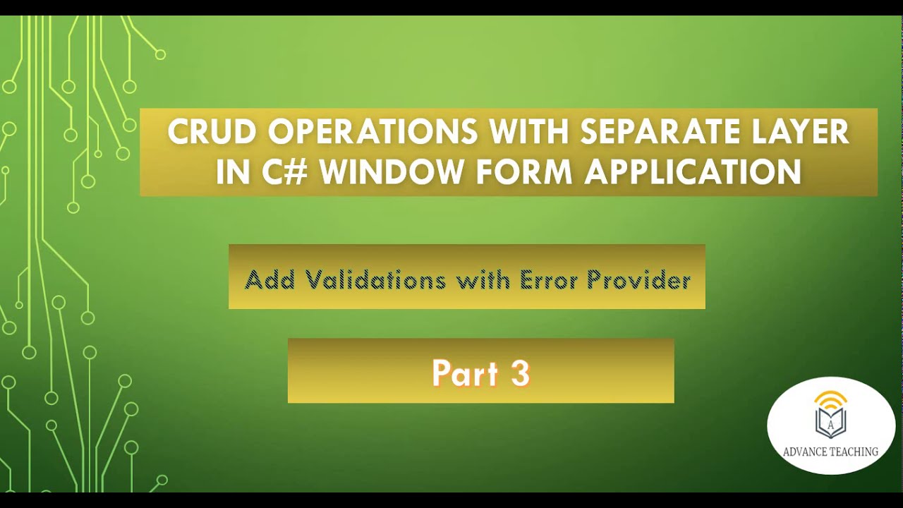 How to Add Validations On Textbox With ErrorProvider in C# Window Form ...
