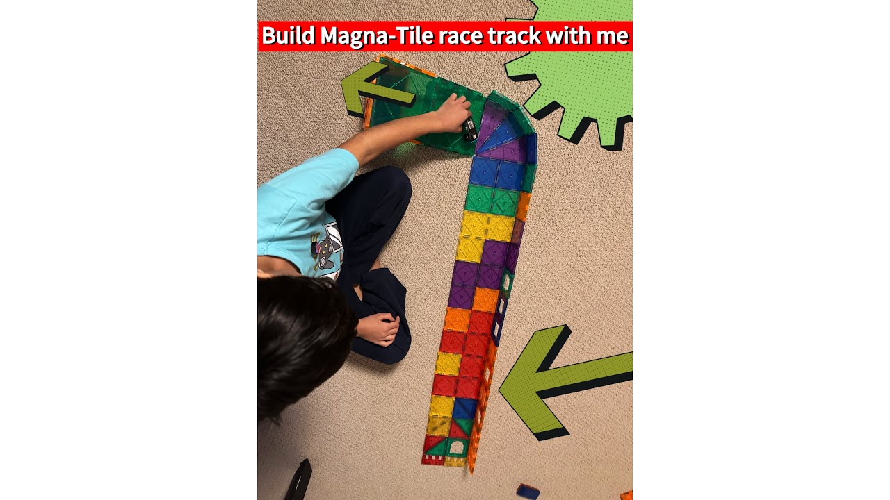 Magna-Tiles Race Track Build - YouTube