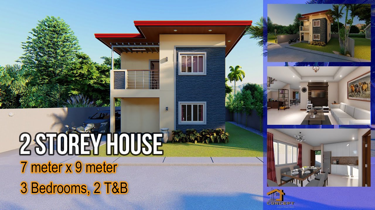 2 Storey House (7m x 9m) with 3 Bedrooms & 2 T&B - YouTube