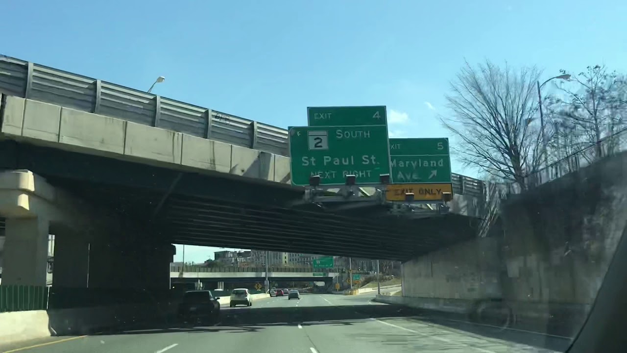 Baltimore MD: Jones Falls Expressway Interstate 83 (Exit 1 Fayette ...