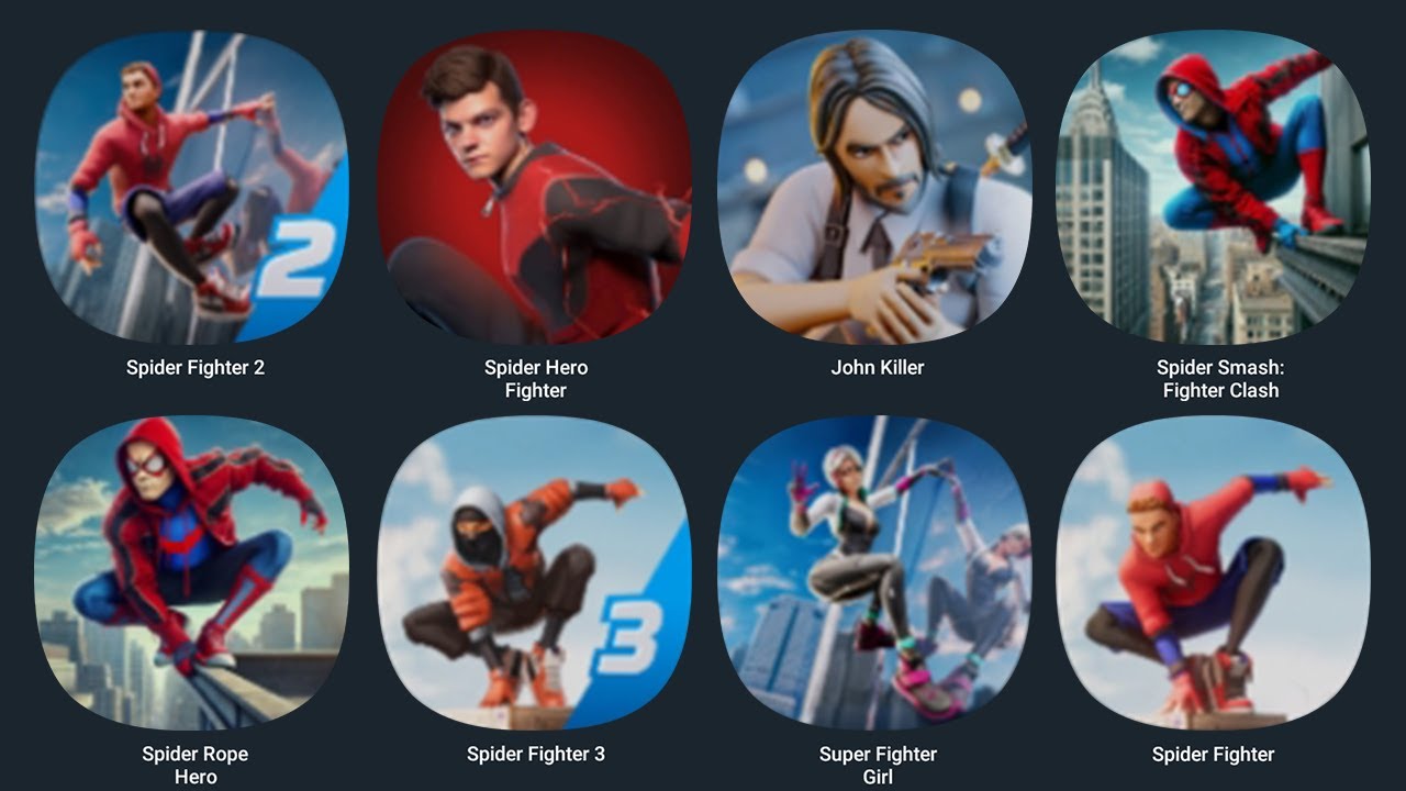 Spider Fighter 2, Spider Hero Fighter, John Killer, Spider Smash ...