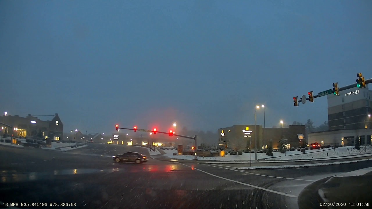Driving through snow in Raleigh area, NC - YouTube