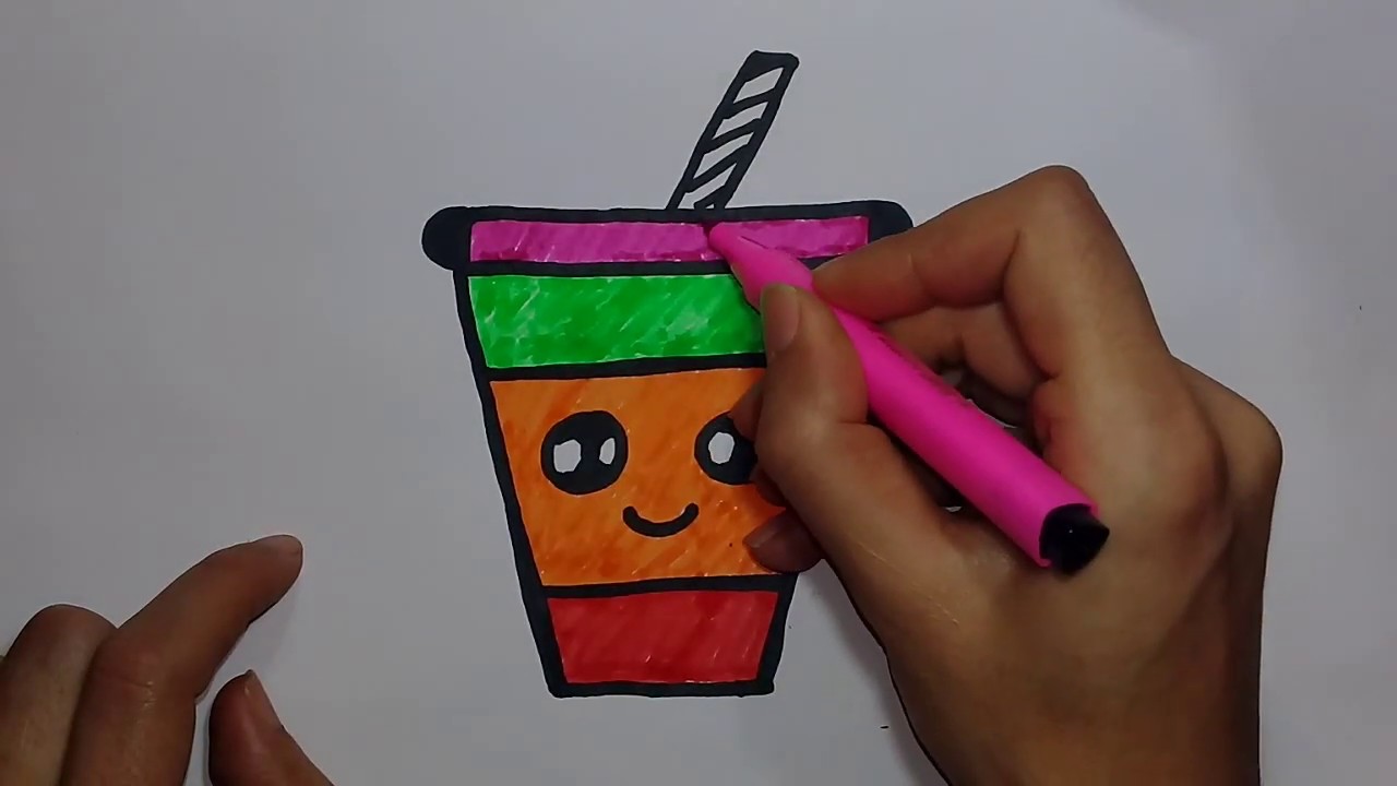 HOW TO DRAW A CUTE DRINK - SUPER EASY AND KAWAII - YouTube